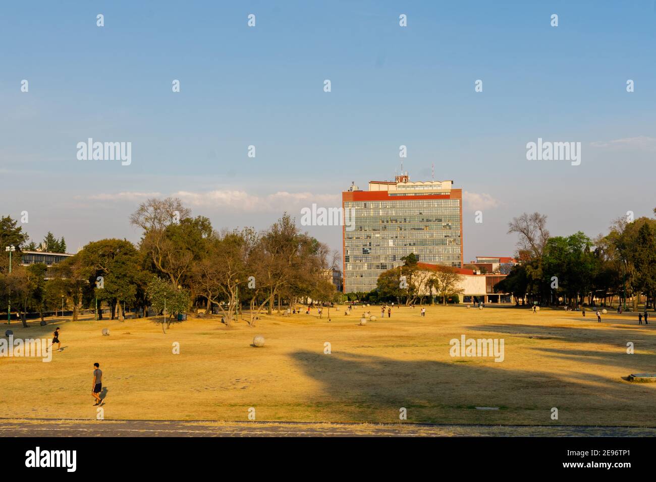 Mexican college yard with buildings in the distance Stock Photo - Alamy