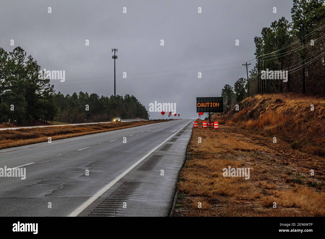 Caution led sign hi-res stock photography and images - Alamy