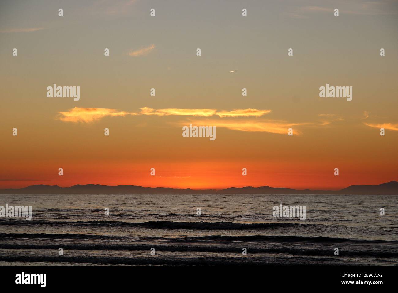 Sunset over Mana Island Cook Strait New Zealand Stock Photo - Alamy