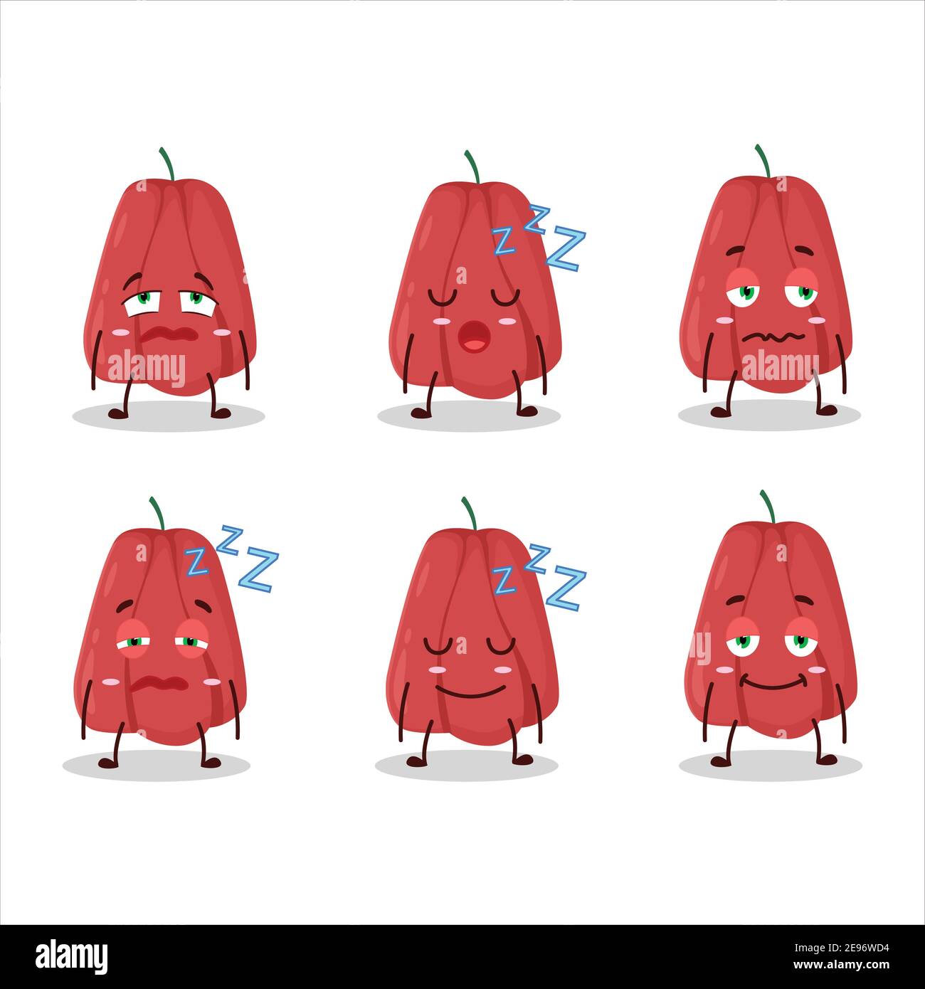 Cartoon character of ackee with sleepy expression. Vector illustration ...