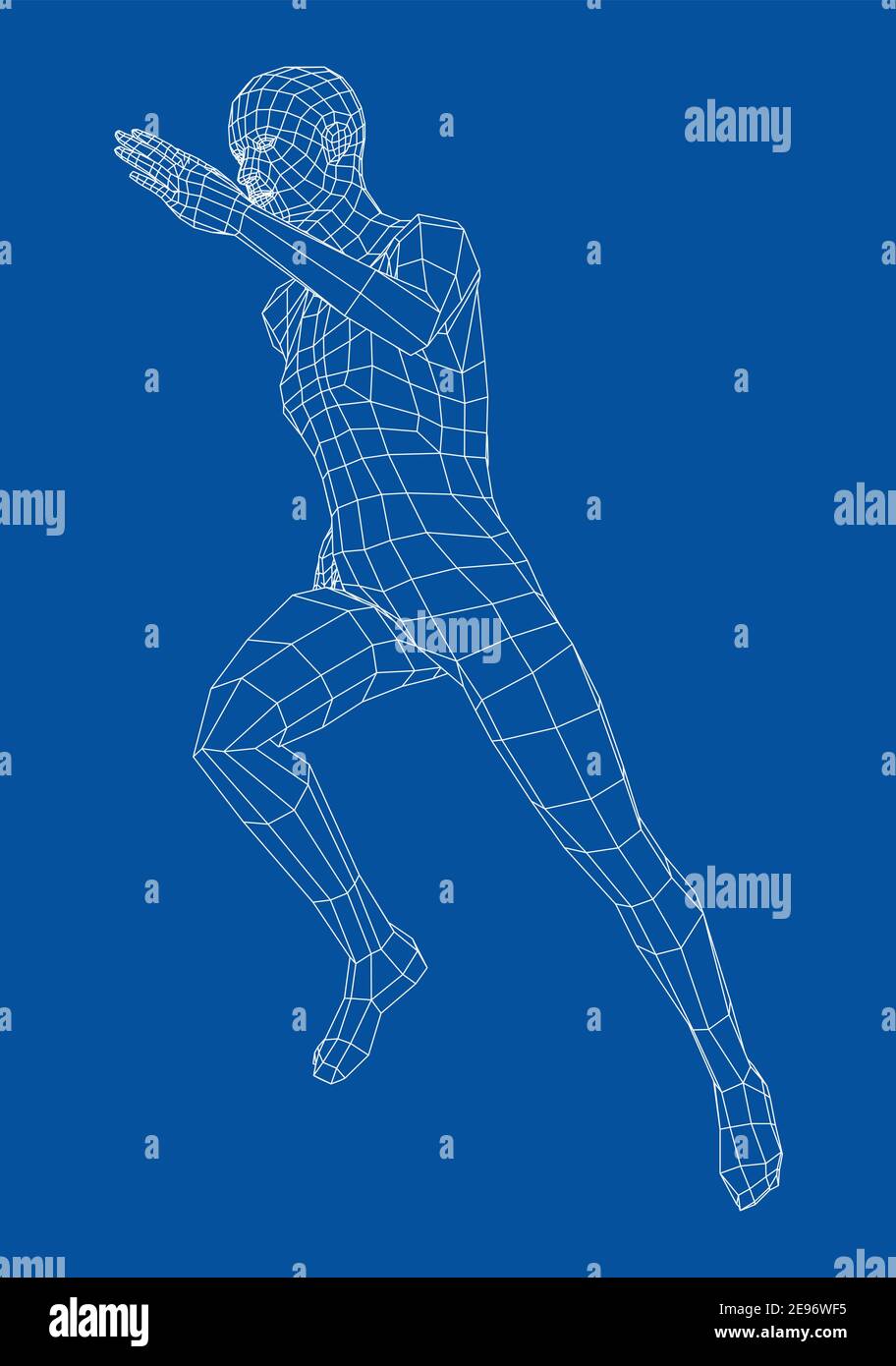 Wireframe running man. Vector Stock Vector Image & Art - Alamy