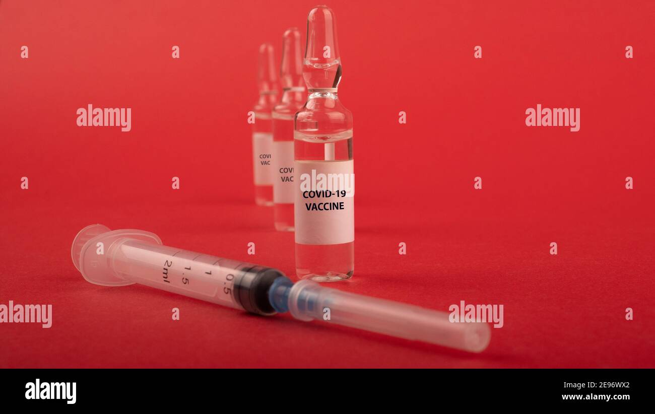 Vaccine vial dose flu shot drug needle syringe,medical concept ...