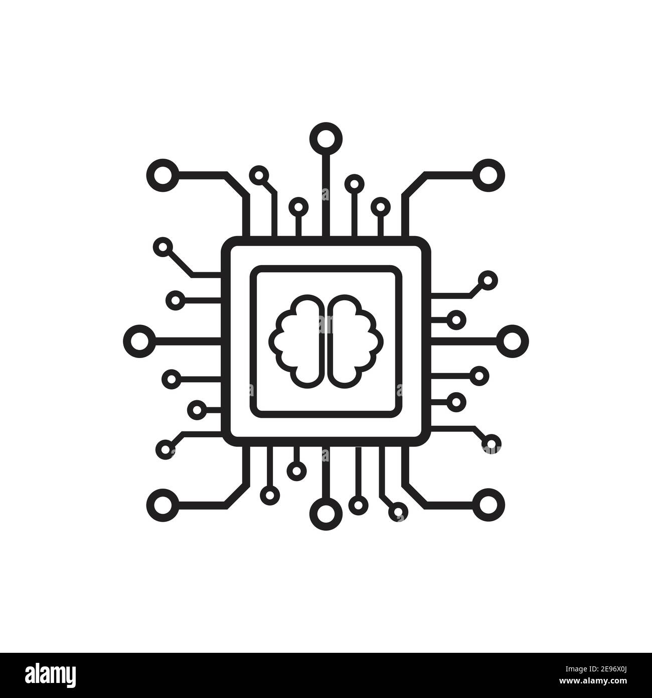 Artificial intelligence AI processor chip vector icon symbol for ... Artificial intelligence AI processor chip vector icon symbol for ...