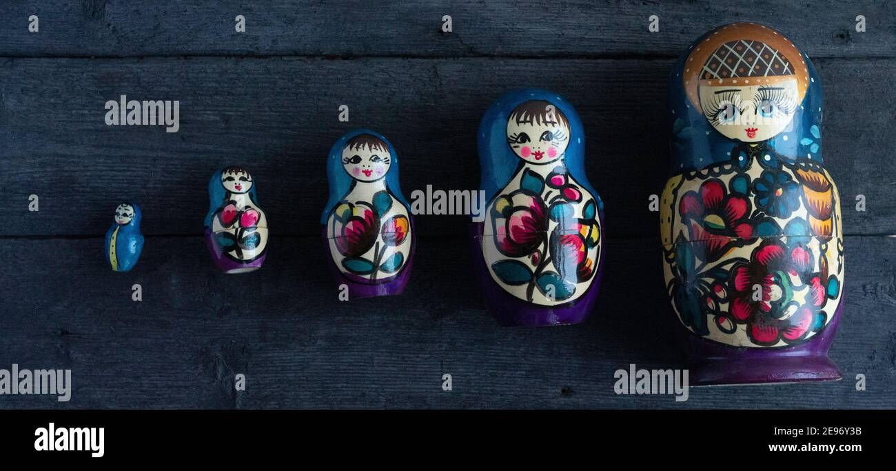 set of matrioshka dolls. Culture of Russia. souvenir from Moscow Stock ...