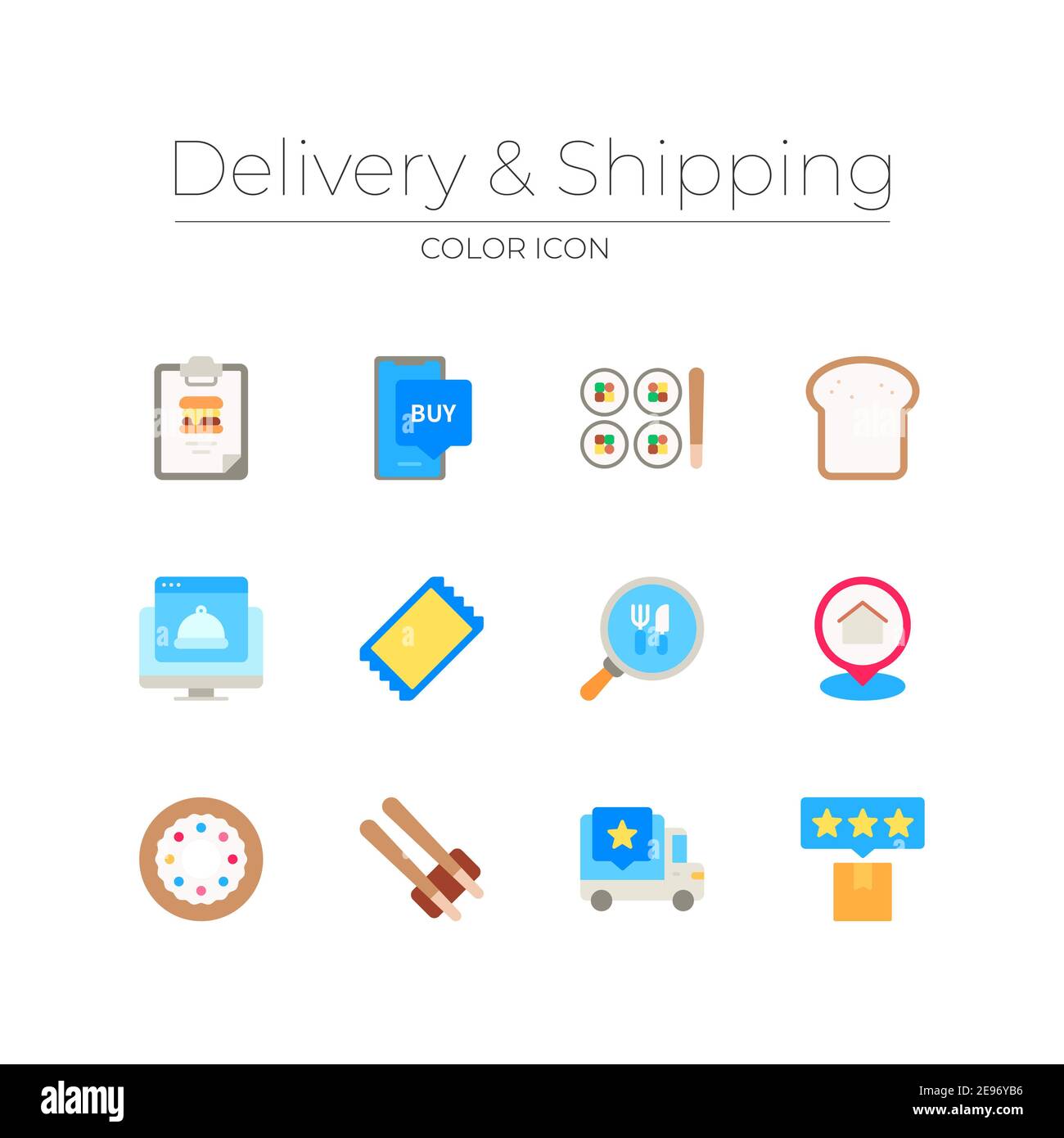 mobile order, delivery and shipping icon series Stock Photo - Alamy