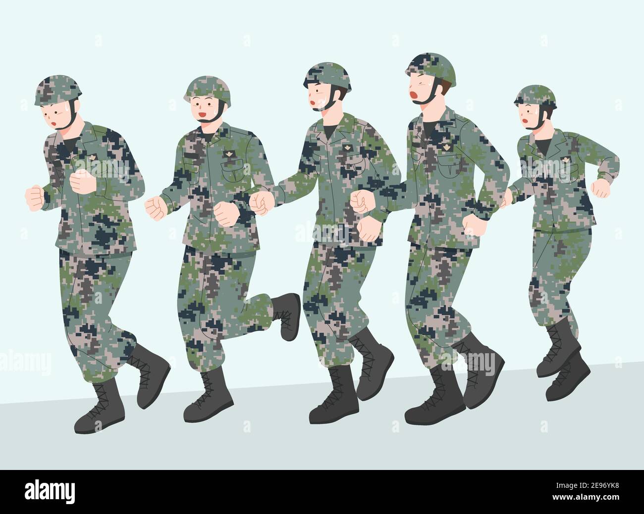 Group of soldiers running and training hi-res stock photography and ...