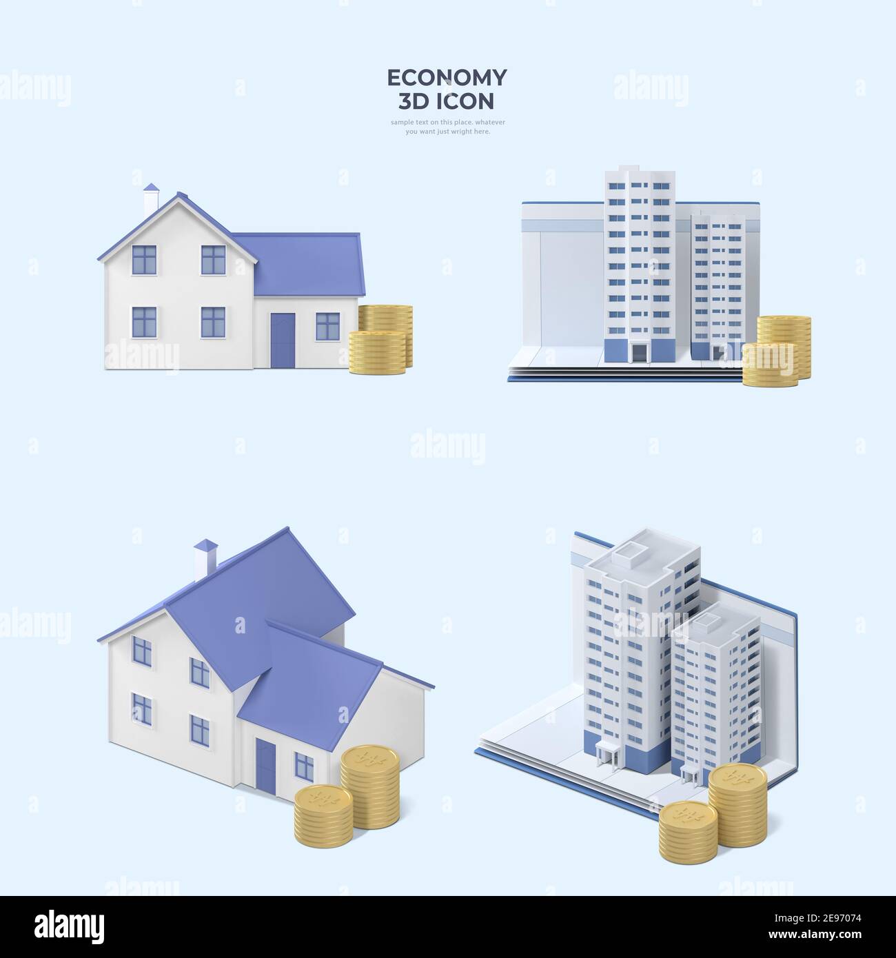 finance 3D icons, mortgage and housing Stock Photo - Alamy