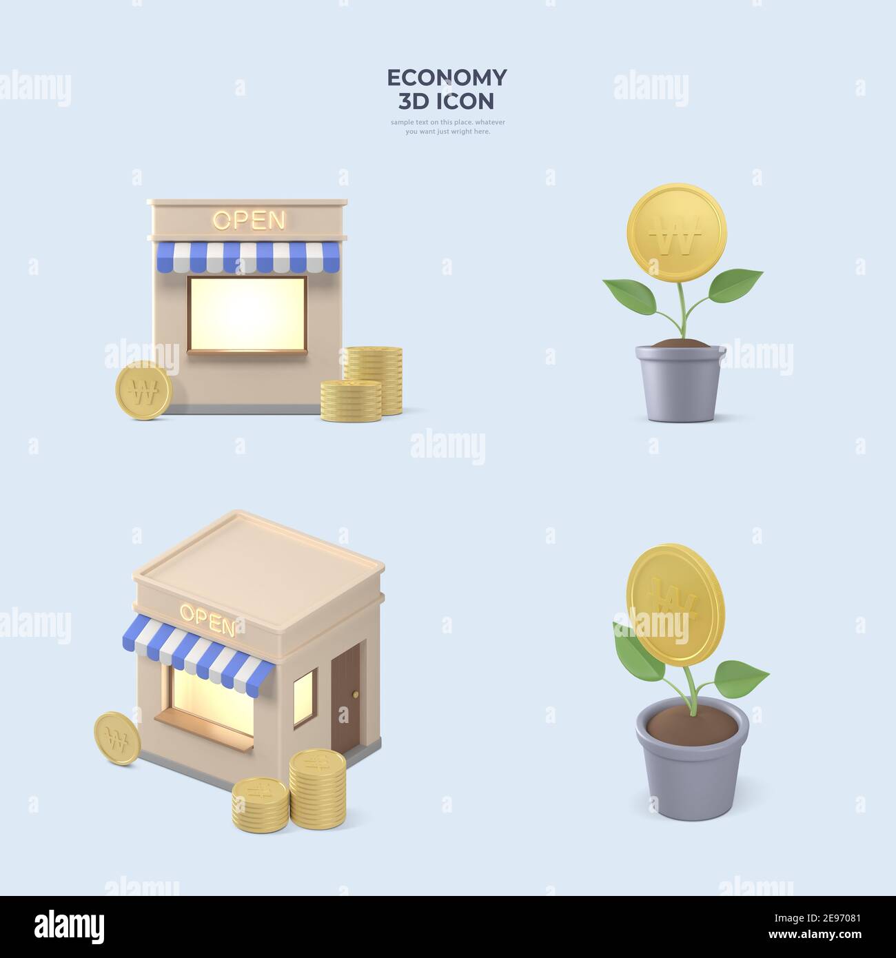 finance 3D icons, business loan Stock Photo - Alamy