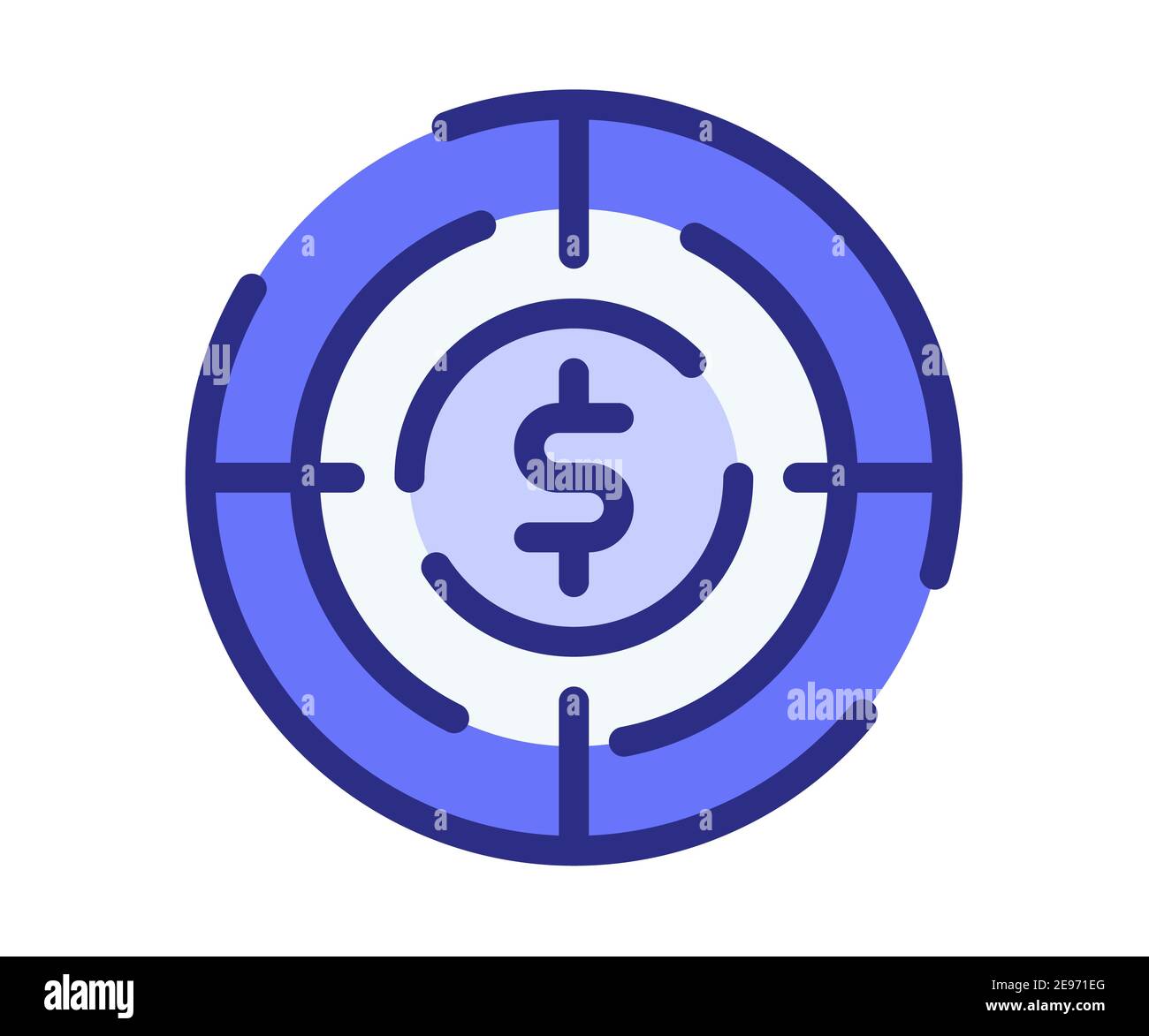 target profit goal single isolated icon with dashed line style vector ...