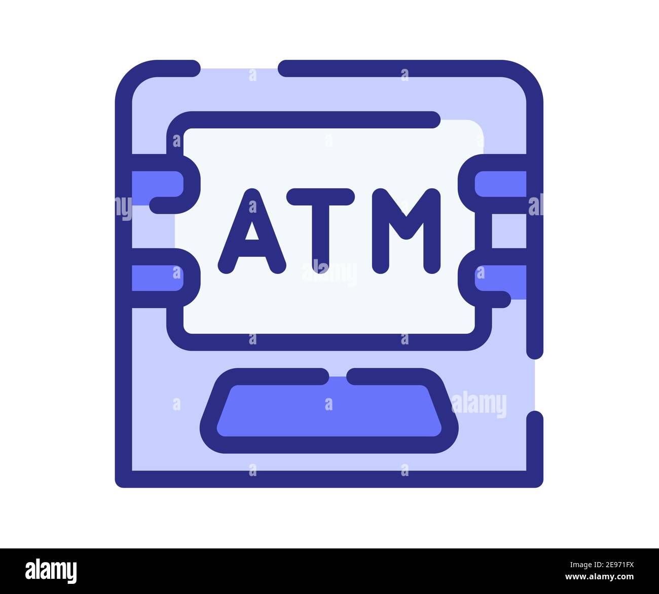 atm machine debit single isolated icon with dashed line style vector ...