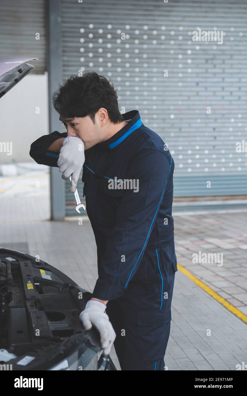 auto vehicle Service repair center concept with maintenance staff Stock ...