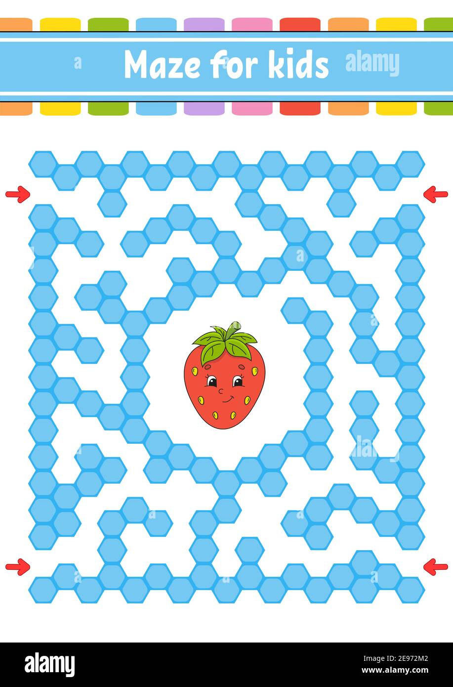 Rectangular color maze. Game for kids. Funny labyrinth. Education ...