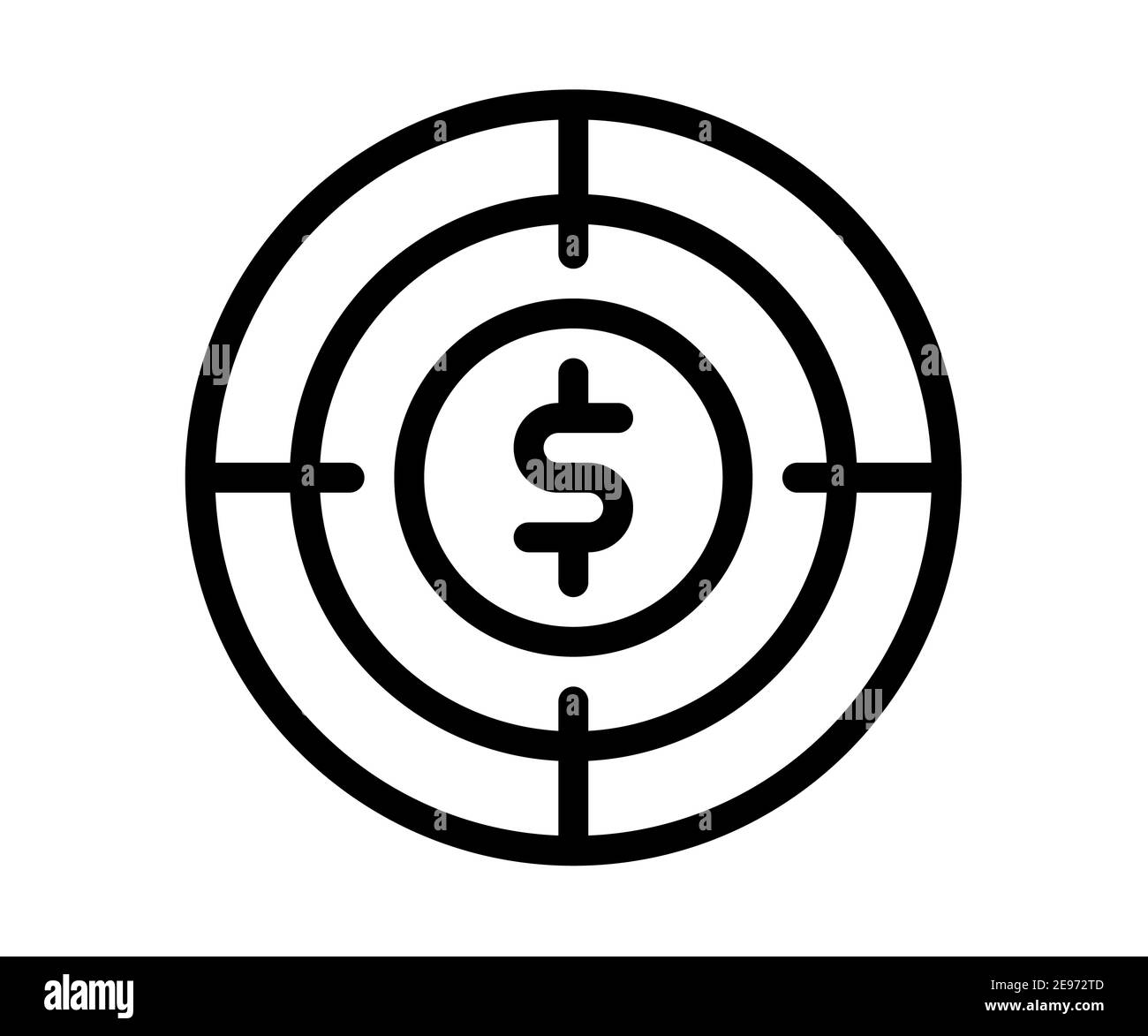 target profit goal single isolated icon with outline style vector ...