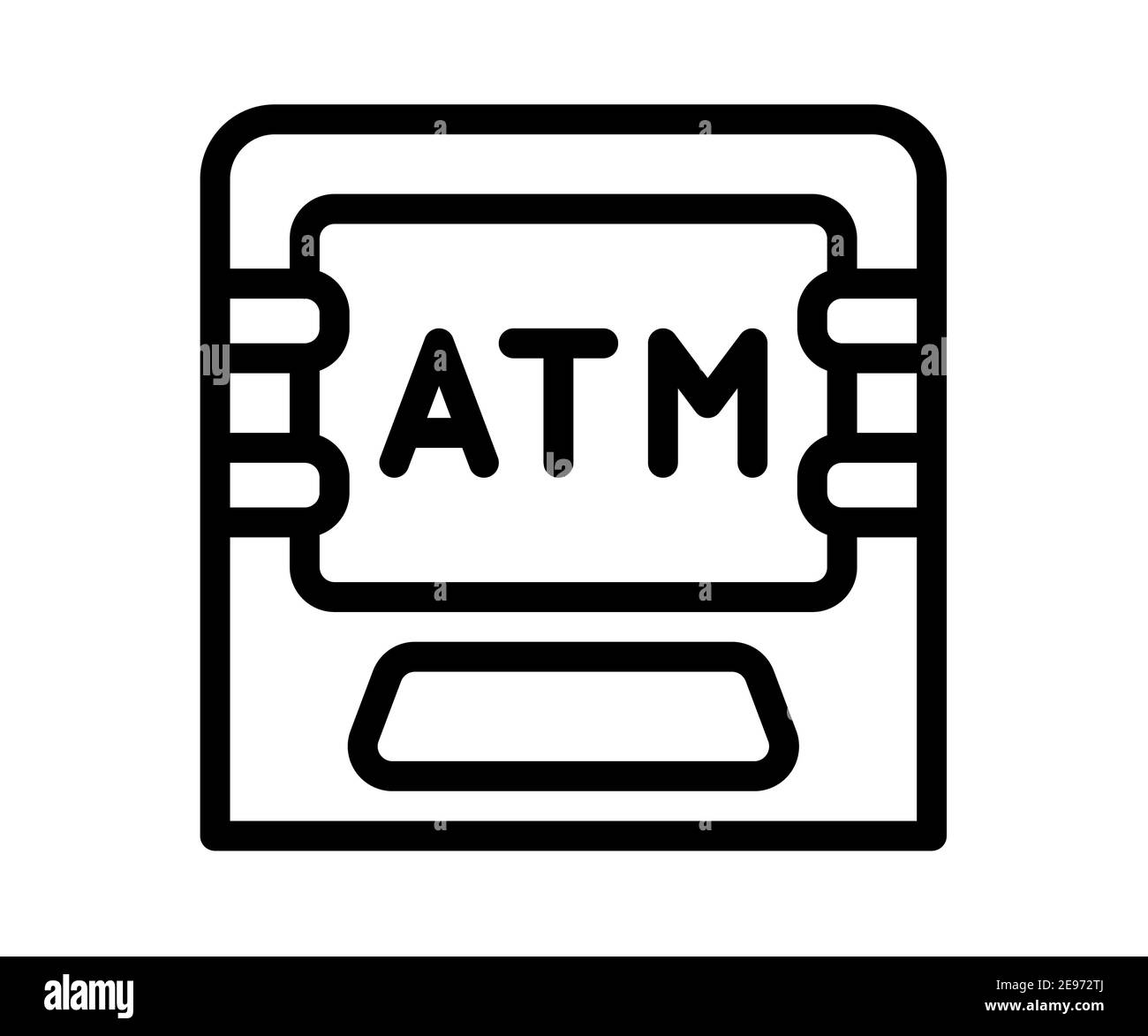 atm machine debit single isolated icon with outline style vector design ...