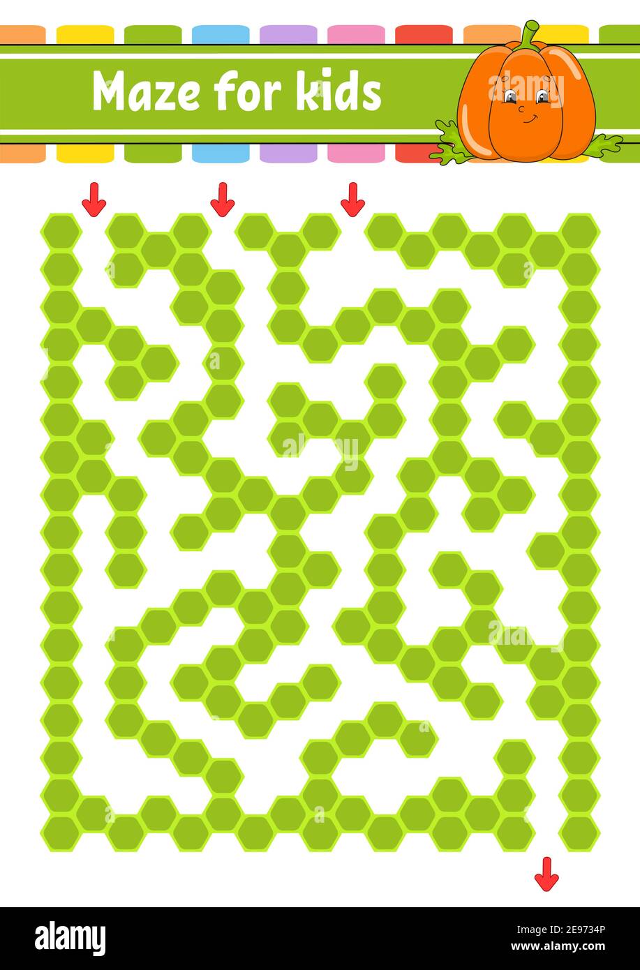 Rectangular color maze. Game for kids. Funny labyrinth. Education ...