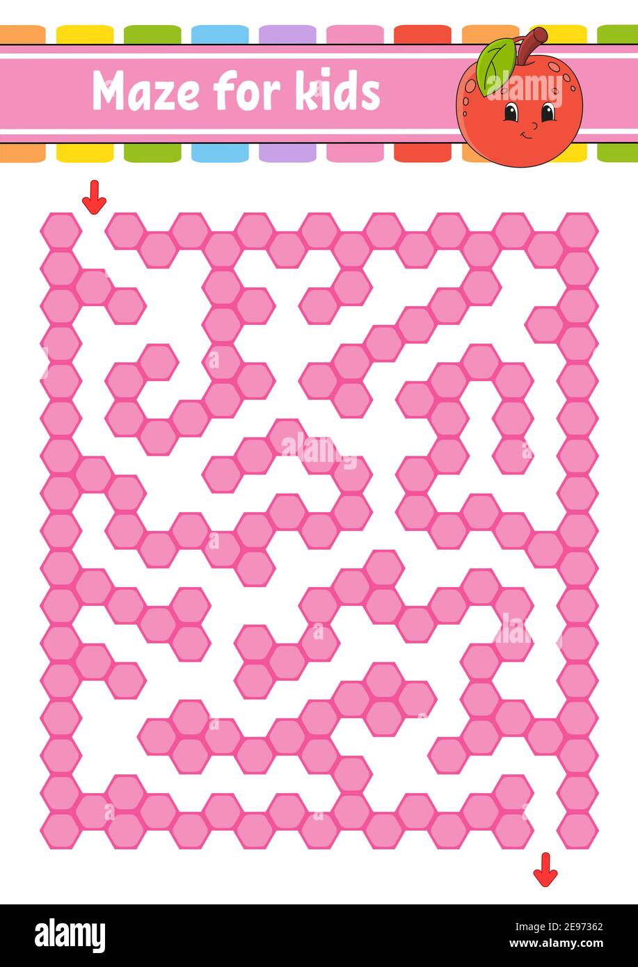 Rectangular color maze. Game for kids. Funny labyrinth. Education ...