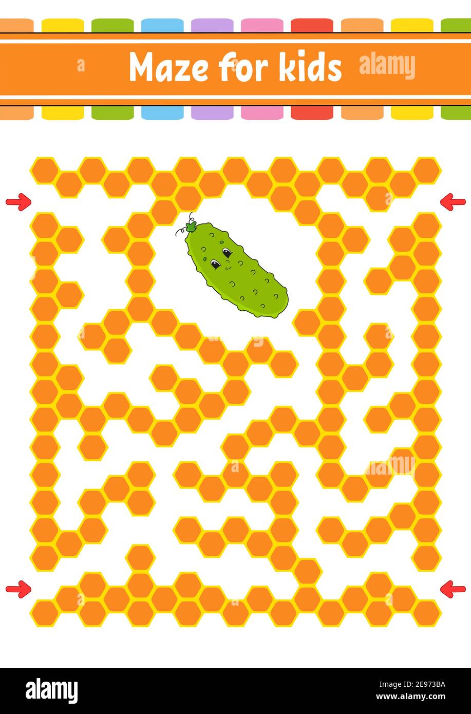 Rectangular color maze. Game for kids. Funny labyrinth. Education ...