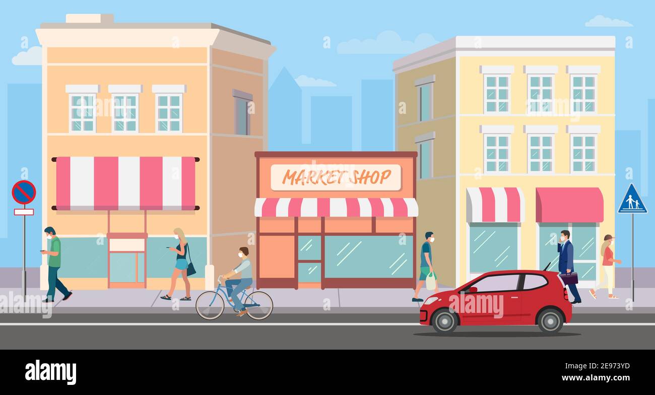 Market Building Vector