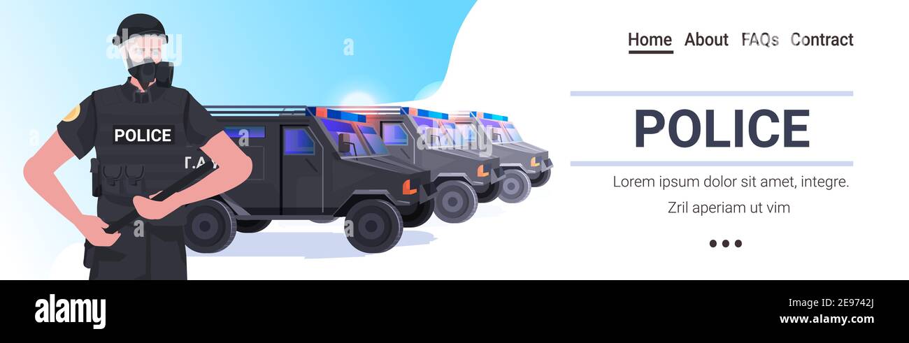 policeman in full tactical gear riot police officer holding baton ...