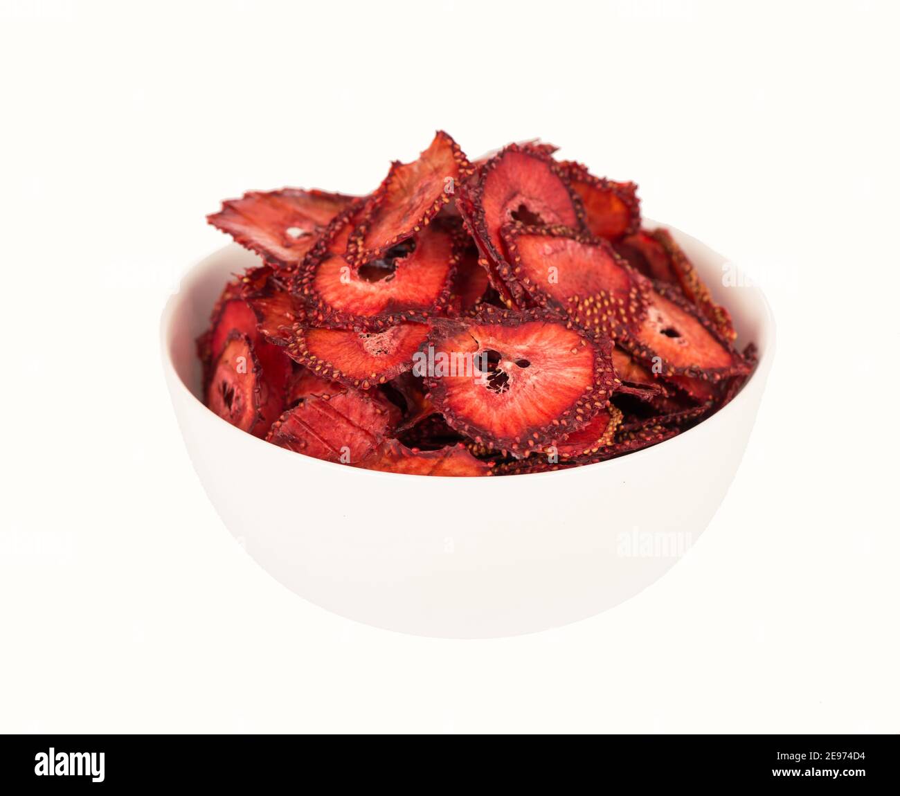 dry strawberry in a white plate it is isolated Stock Photo - Alamy