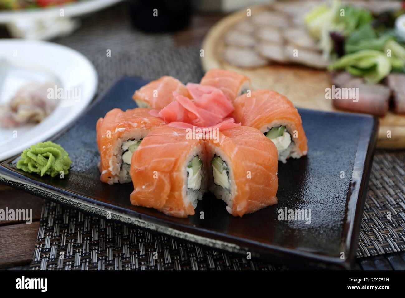 Gourmet sushi piece spicy hi-res stock photography and images - Alamy