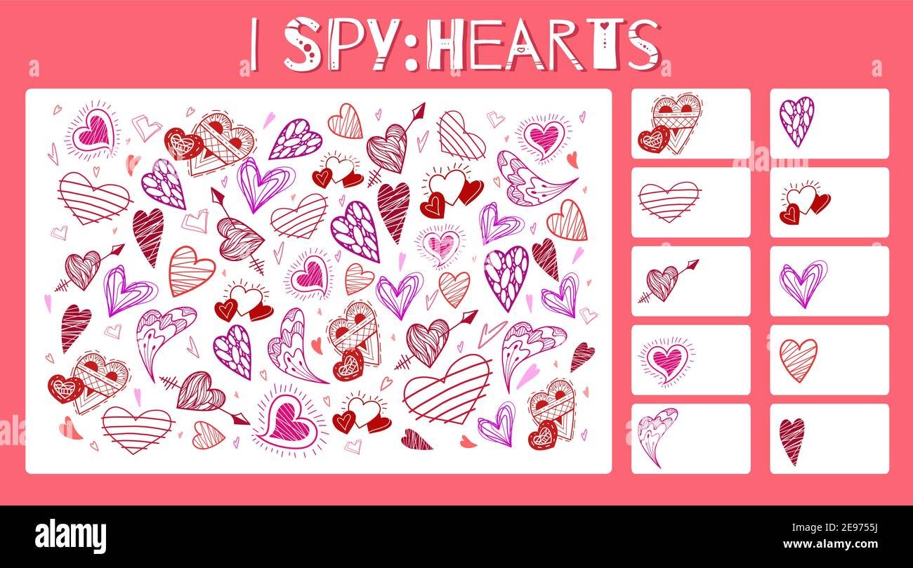 I spy game. Childrens educational fun. Count how many elements. Doodle ...