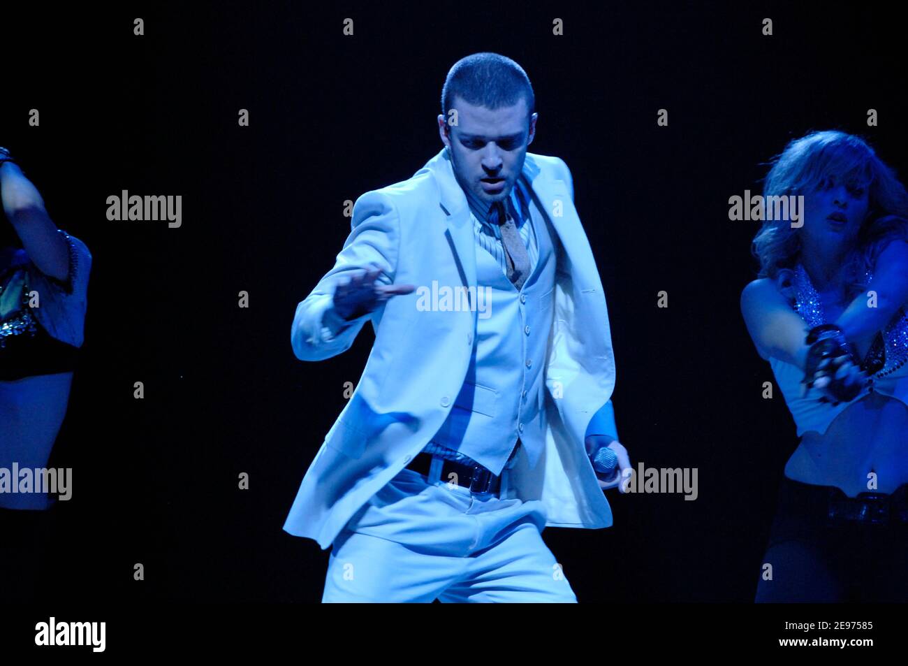 Justin Timberlake performing live at Madison Square Garden in New York ...