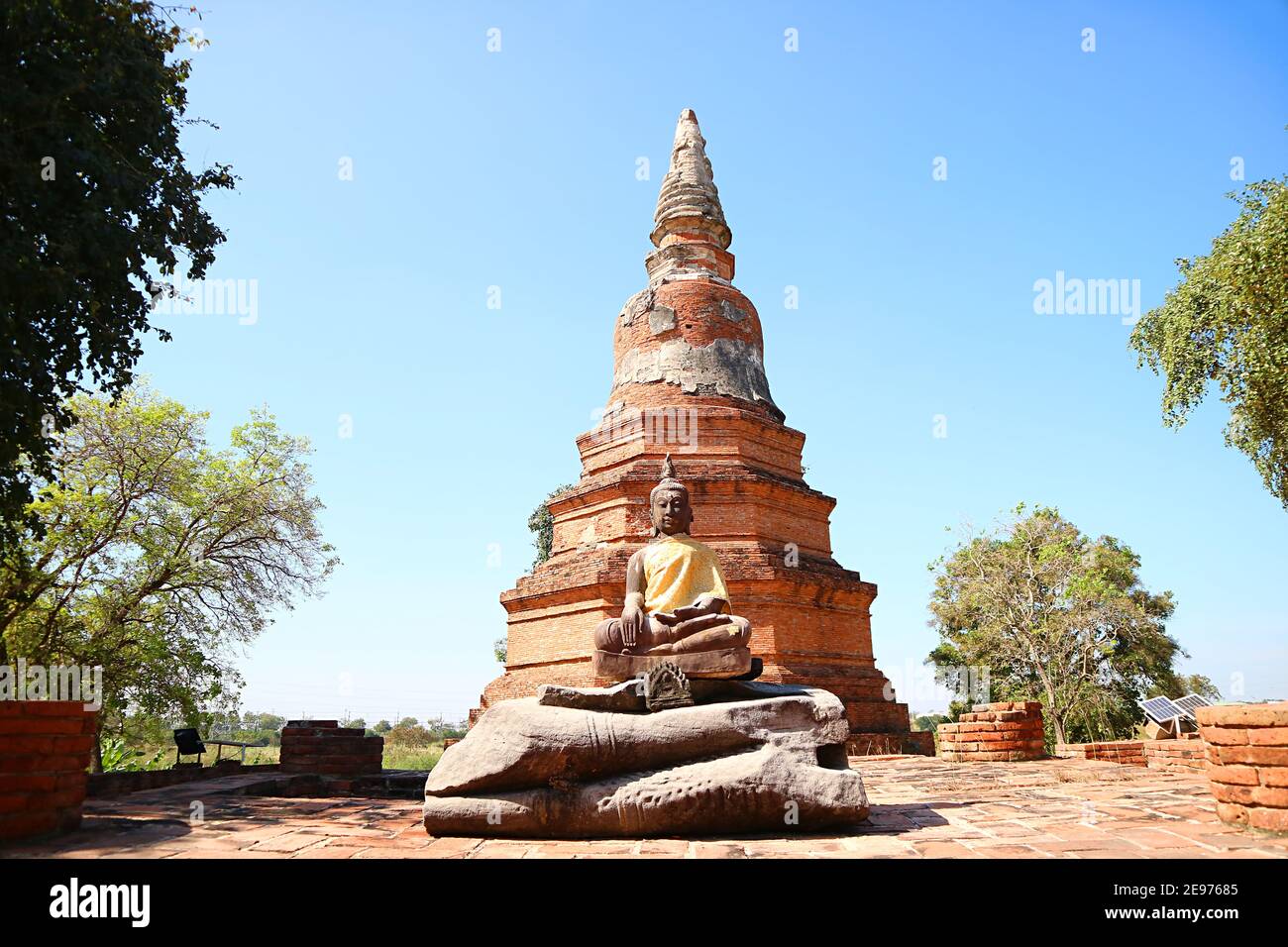 Historic Pagoda and Buddha Images of Wat Phra Ngam Temple Ruins in ...