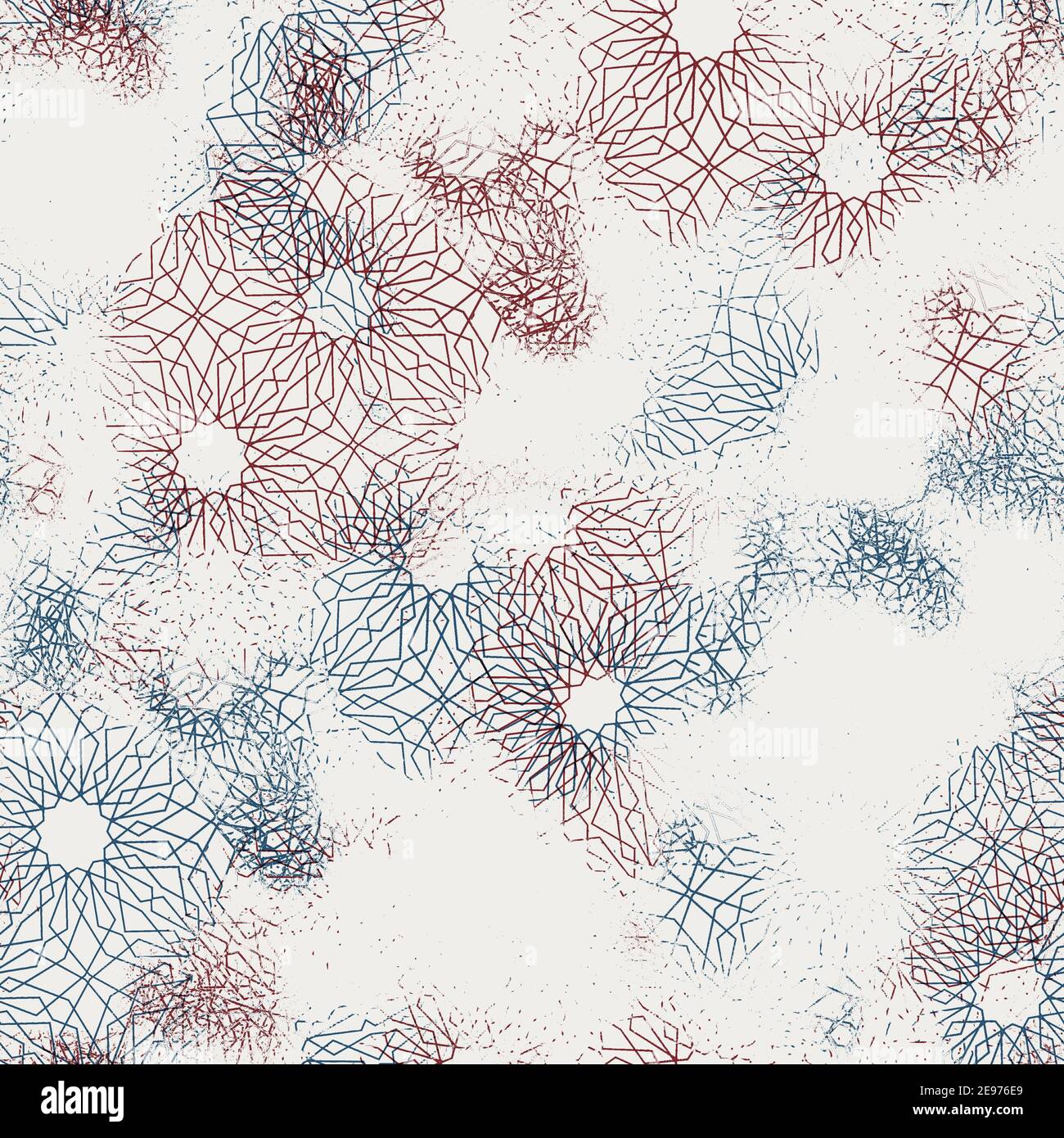 Seamless geo pattern in red blue black white Stock Photo - Alamy