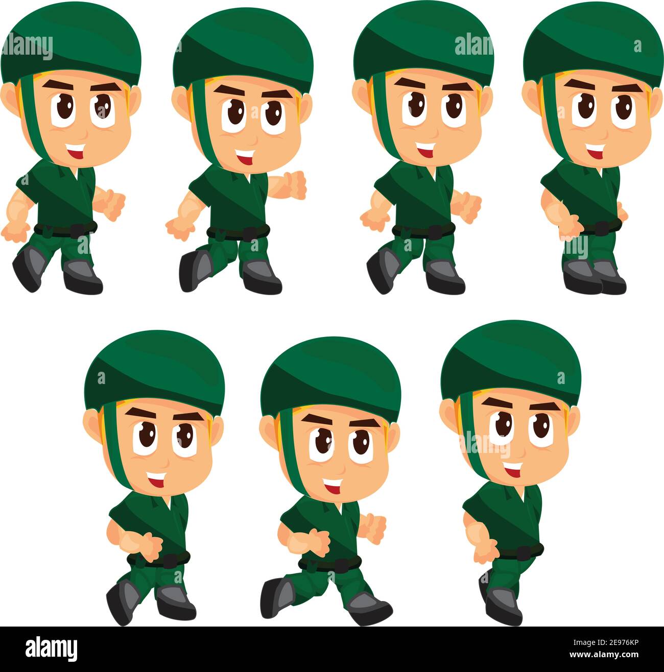 Soldier Run game character for creating shooter action games Stock ...