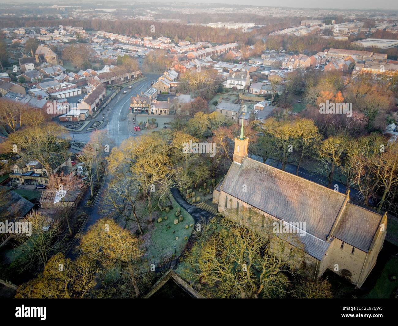 Holy Trinity Church as seen from above in Washington Village, Tyne ...