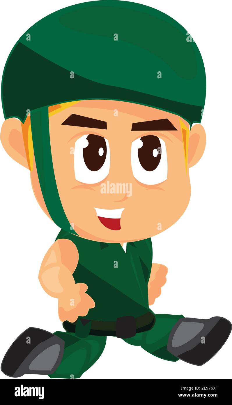 Soldier Slide game character for creating shooter action games Stock ...