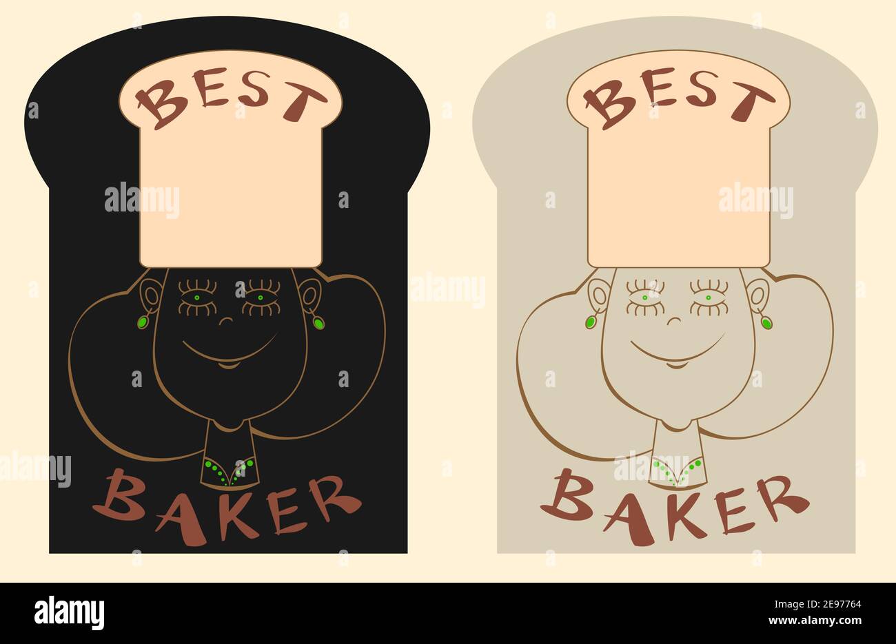 bakery logo with a slice of bread and a girl s face. best baker 1 Stock ...