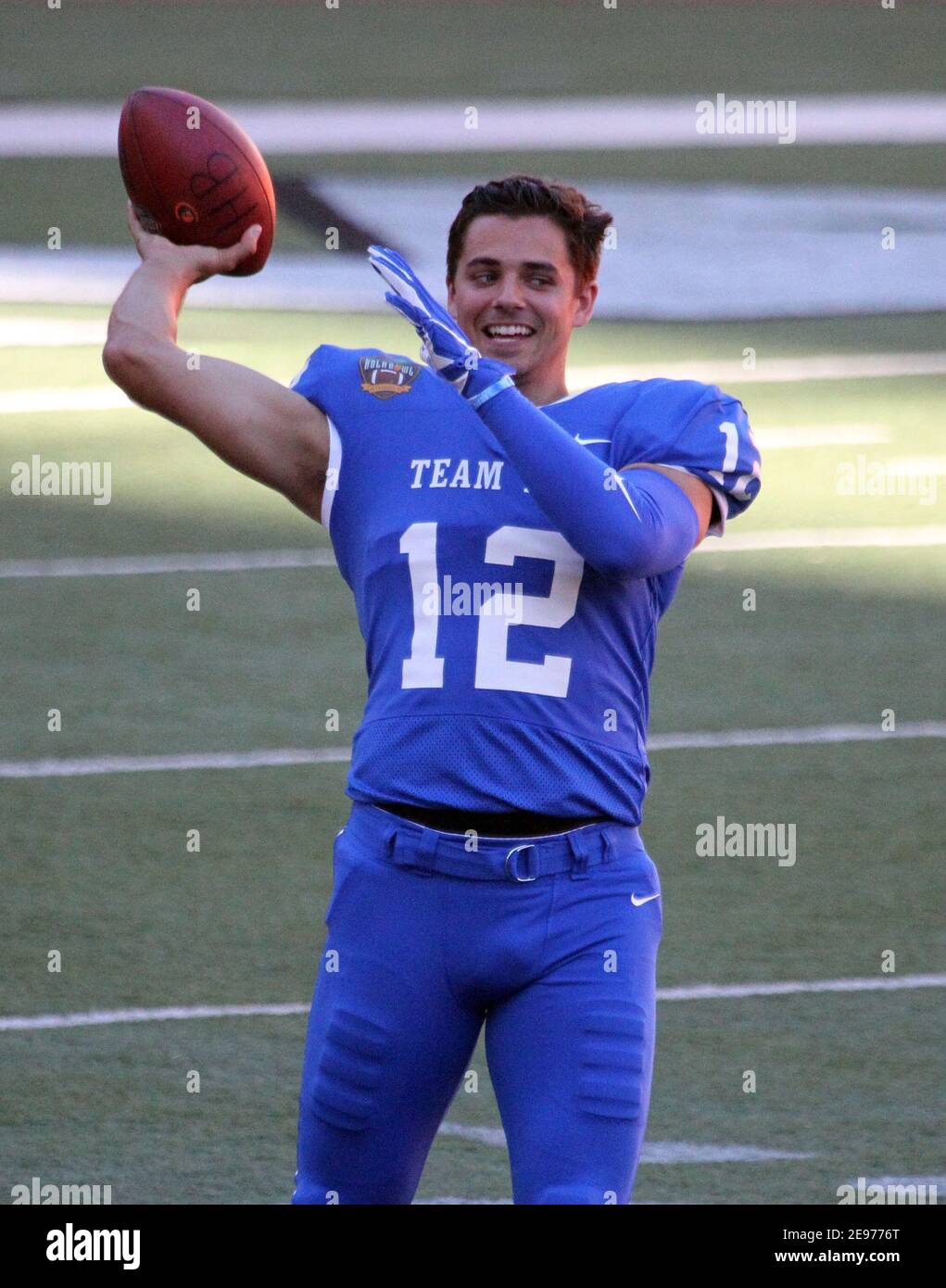 January 31, 2021 - Memphis Tigers quarterback Brady White #12 warms up ...