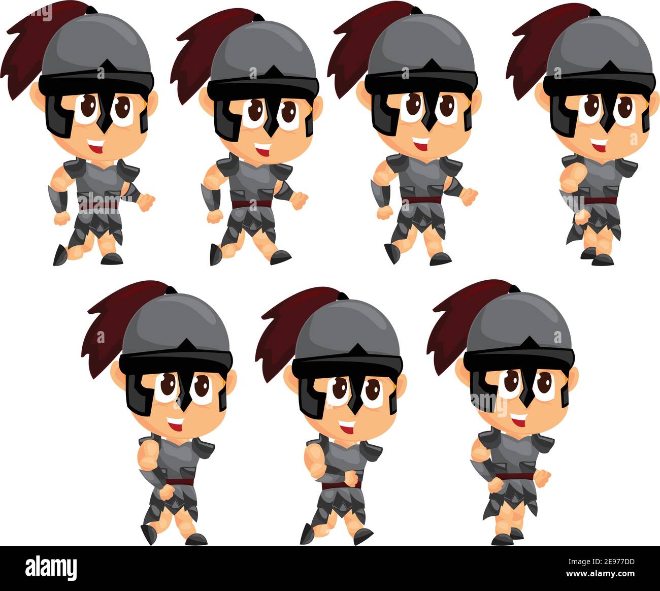 Spartan Cartoon Run Game Character Animation Sprite Template Stock ...