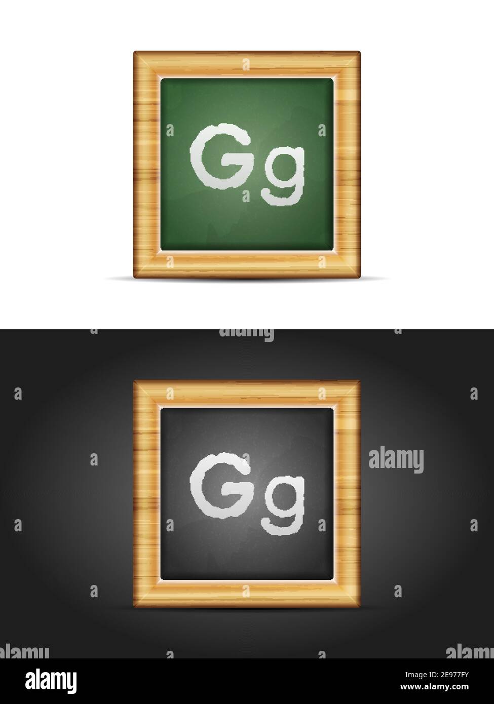 Letter G on chalkboard set. Vector illustration Stock Vector Image ...
