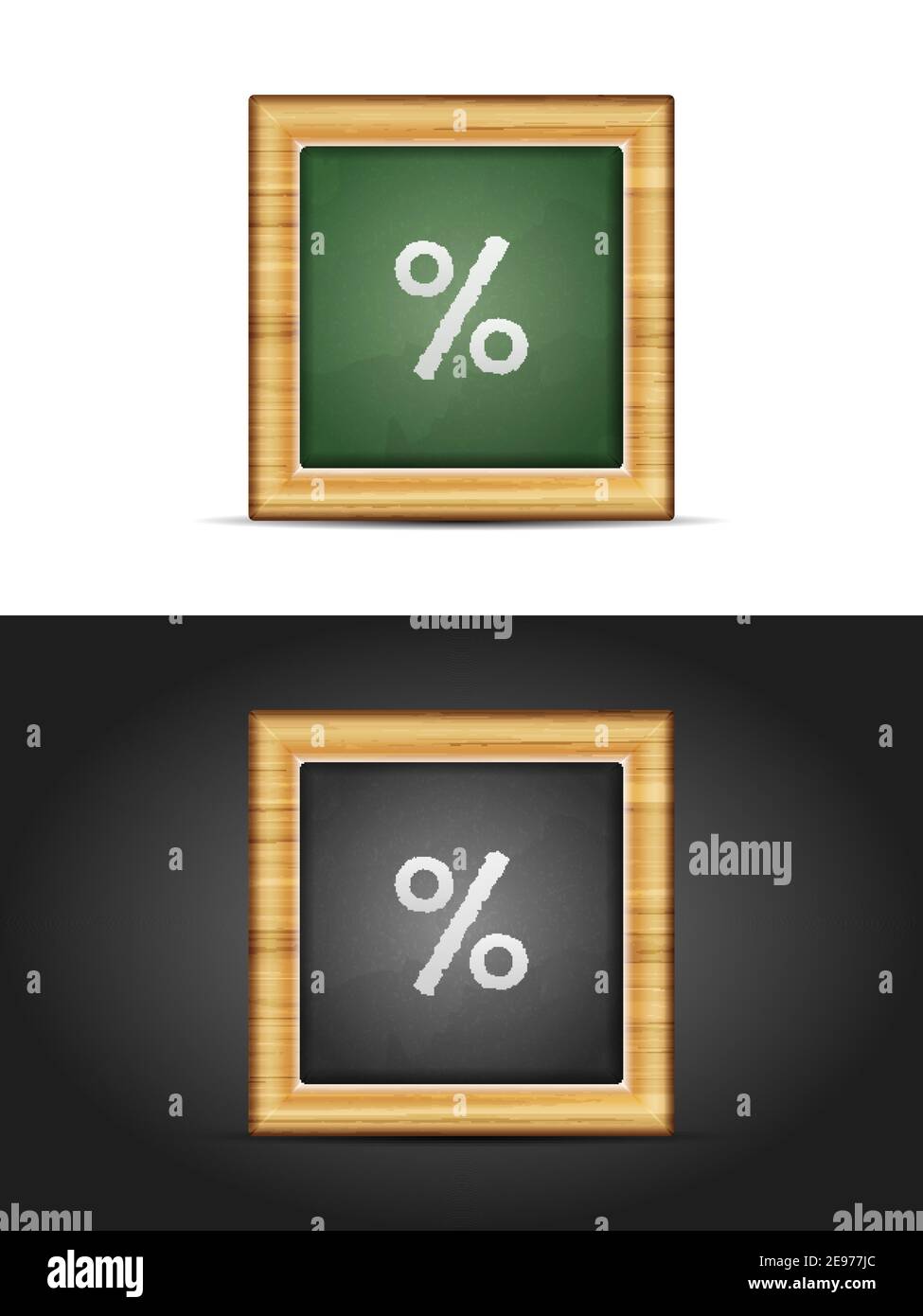 Percentage sign on chalkboard set. Vector illustration Stock Vector ...