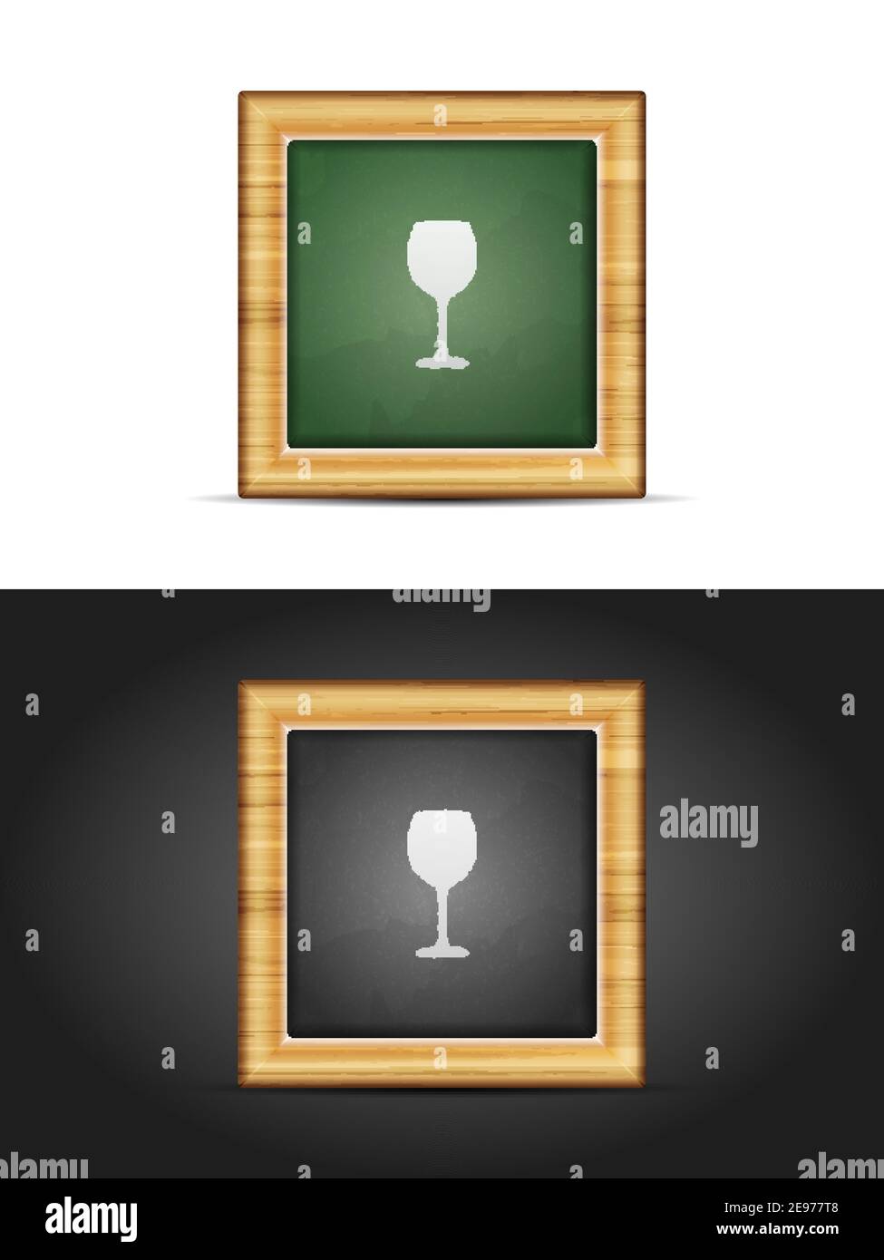 Glass sign on chalkboard set. Vector illustration Stock Vector Image ...