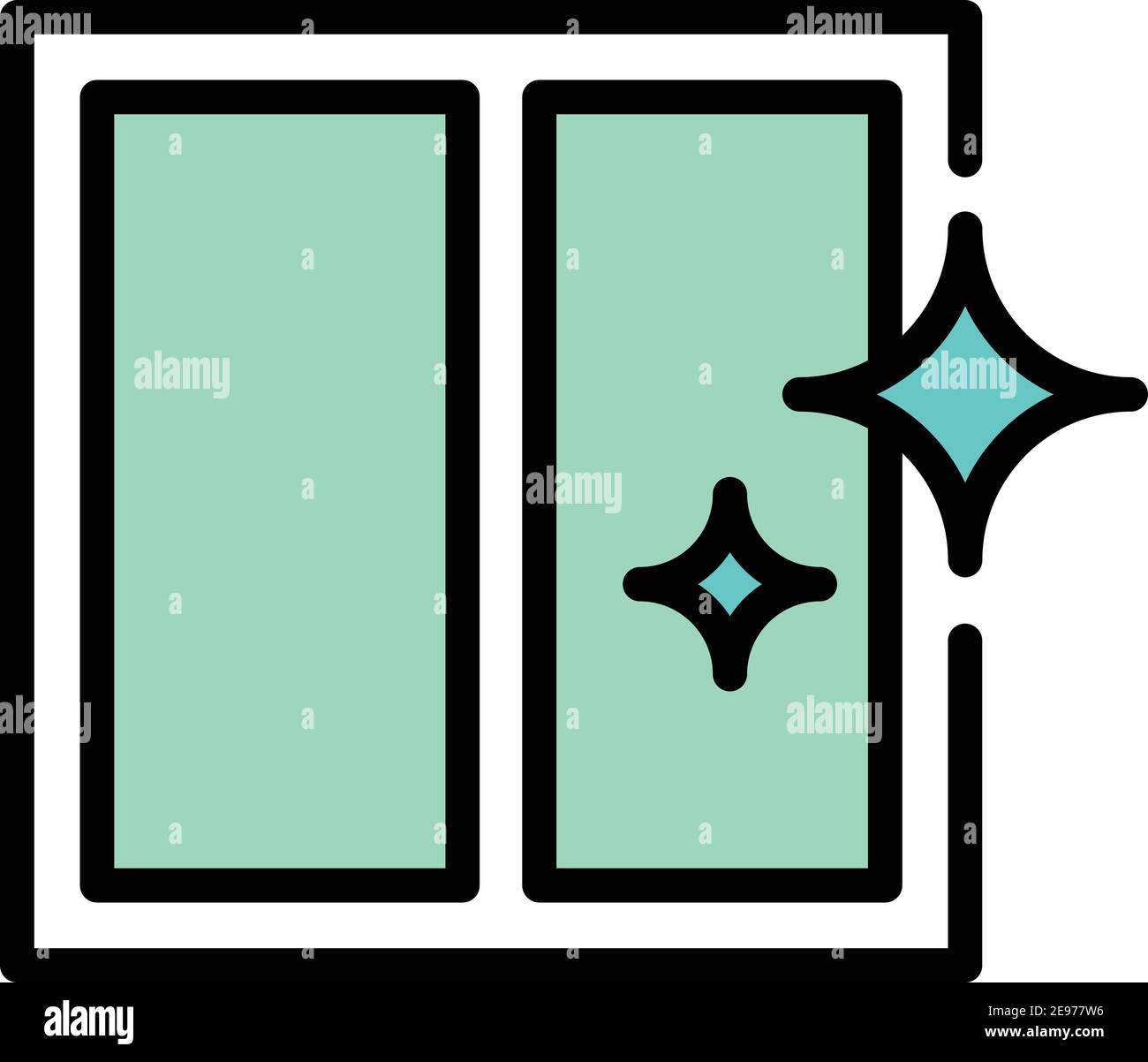 Shiny clean window icon. Outline shiny clean window vector icon for web ...