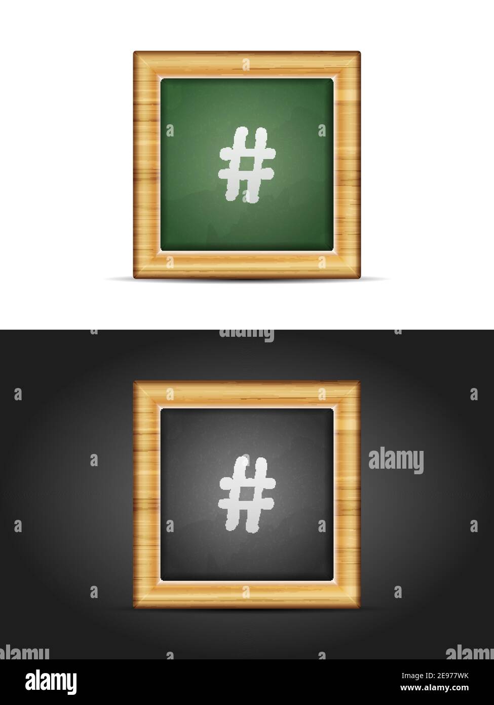 Number sign on chalkboard set. Vector illustration Stock Vector Image ...