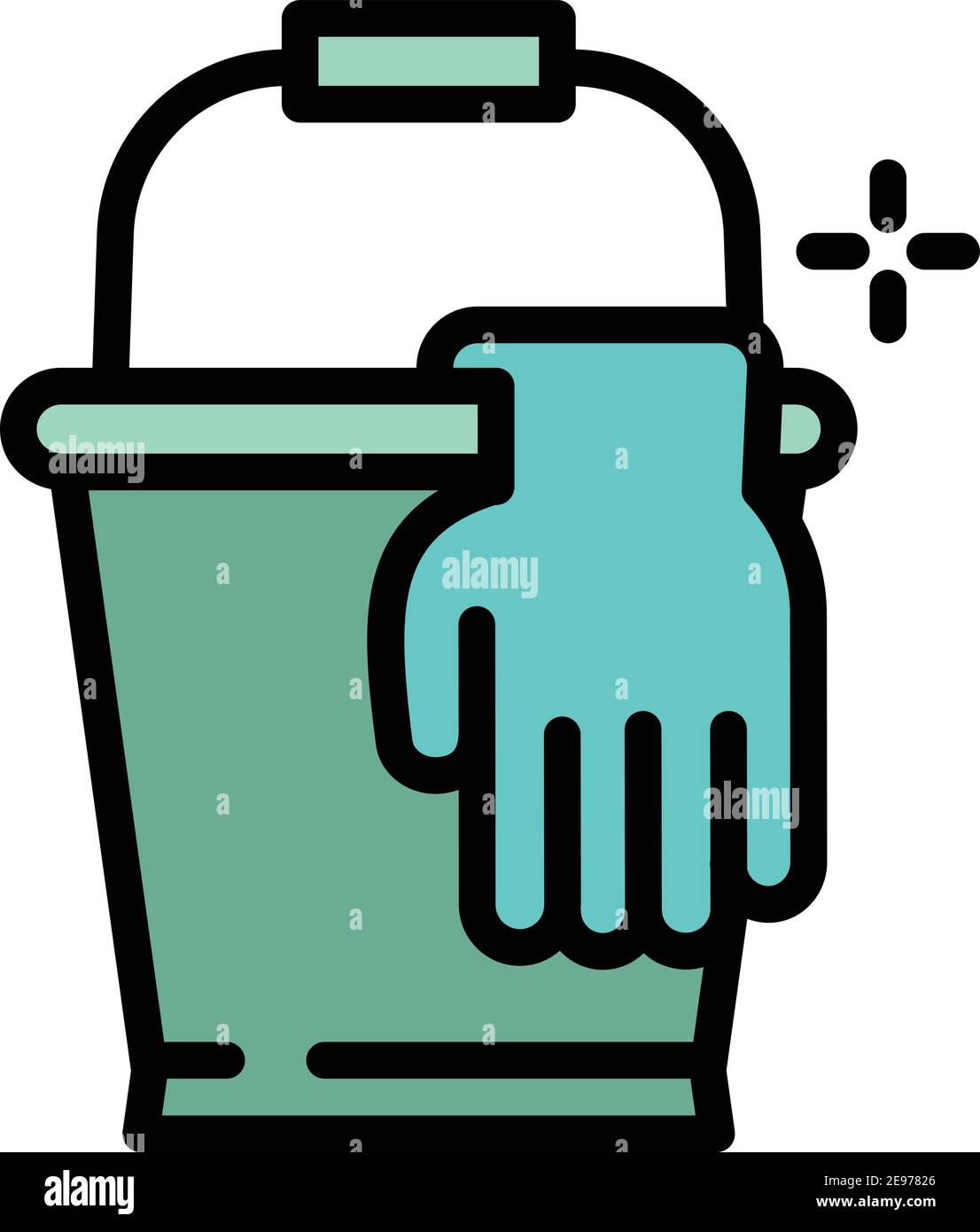 Cleaner bucket icon. Outline cleaner bucket vector icon for web design ...