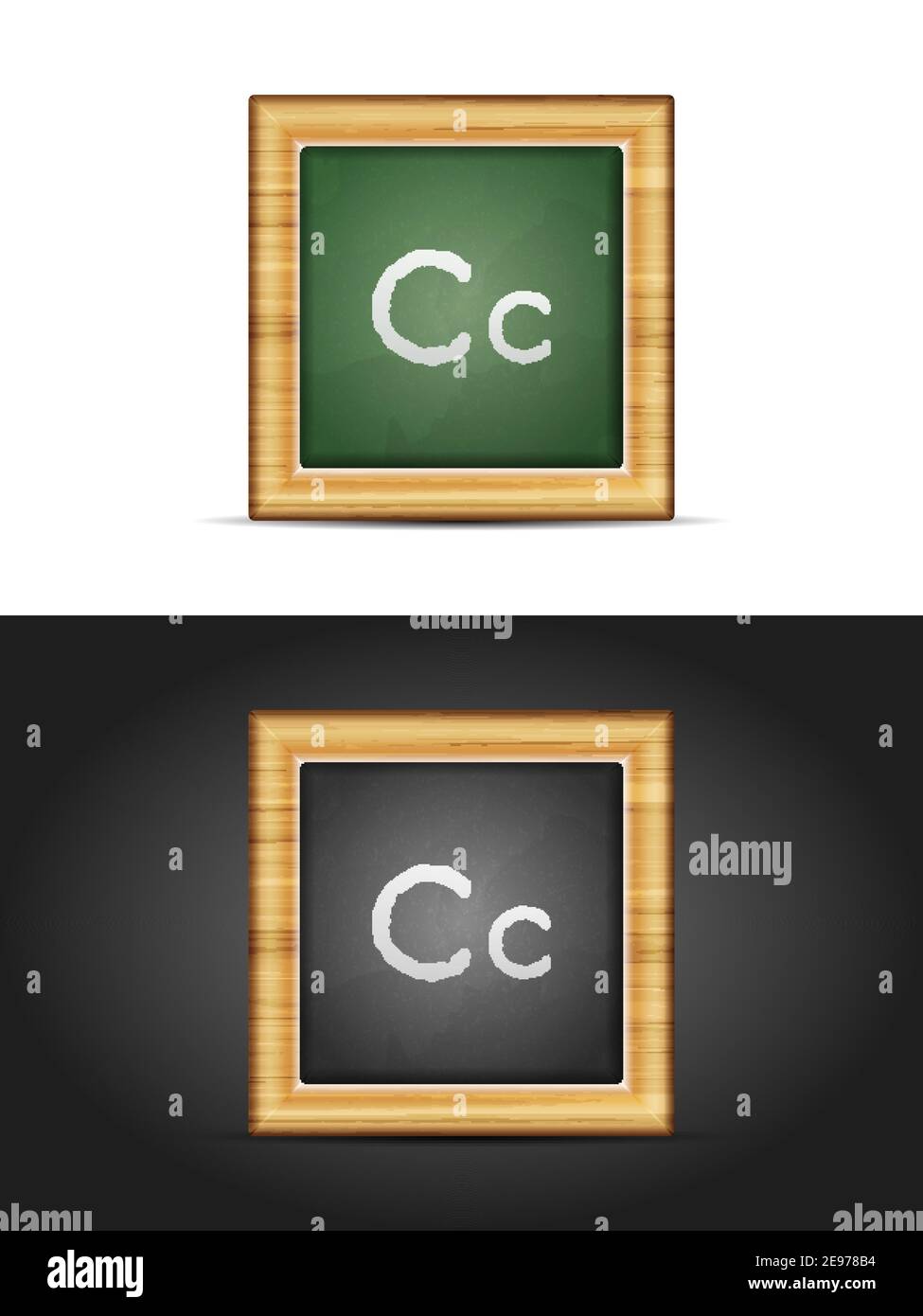 Letter C on chalkboard set. Vector illustration Stock Vector Image ...