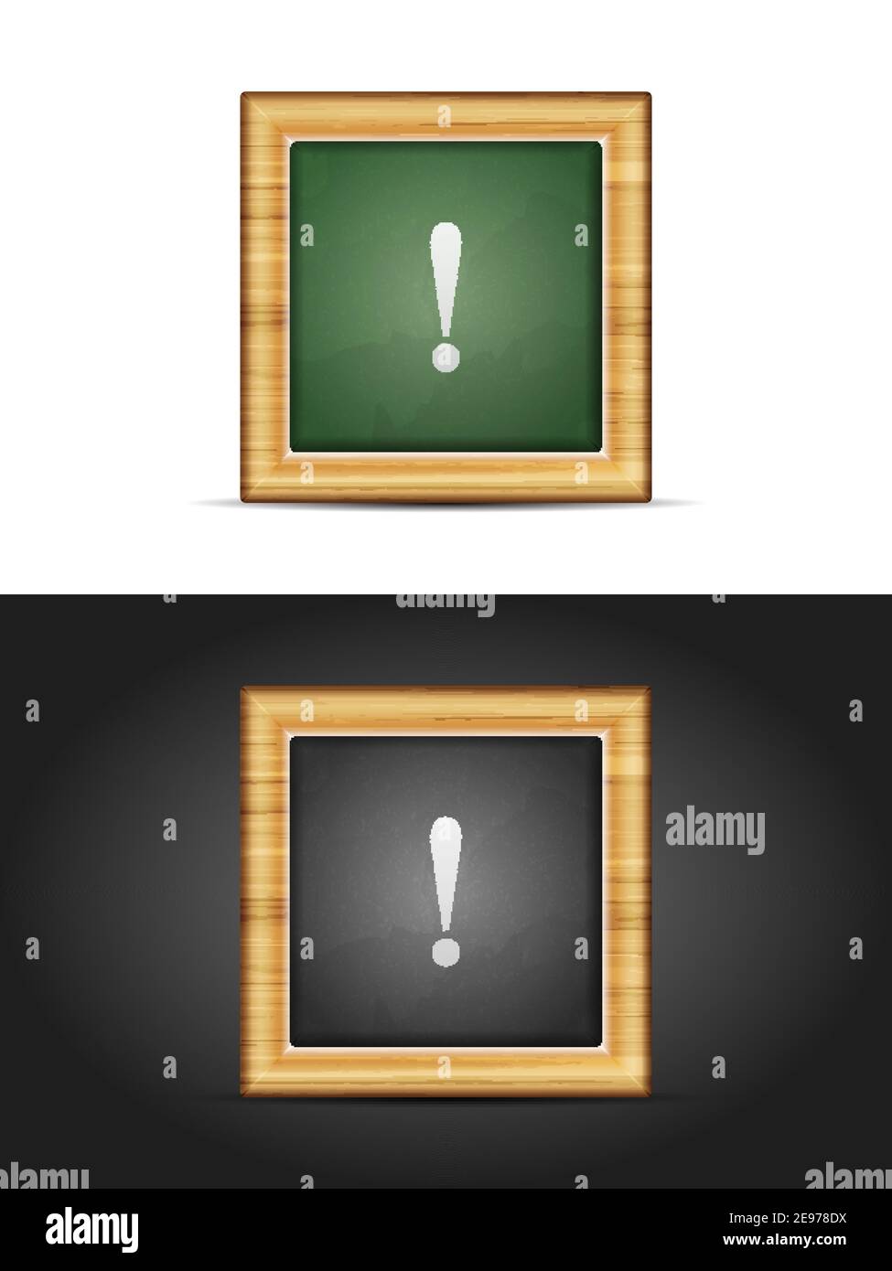 Exclamation mark on chalkboard set. Vector illustration Stock Vector ...