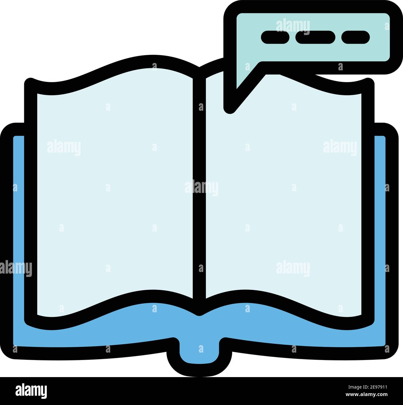Interactive learning open book icon. Outline interactive learning open ...