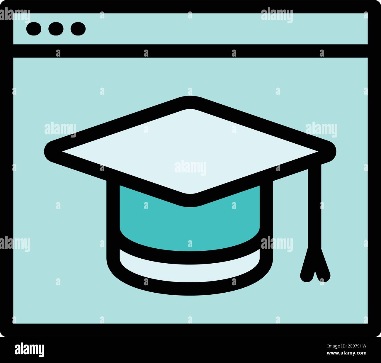 Interactive learning web page icon. Outline interactive learning web ...