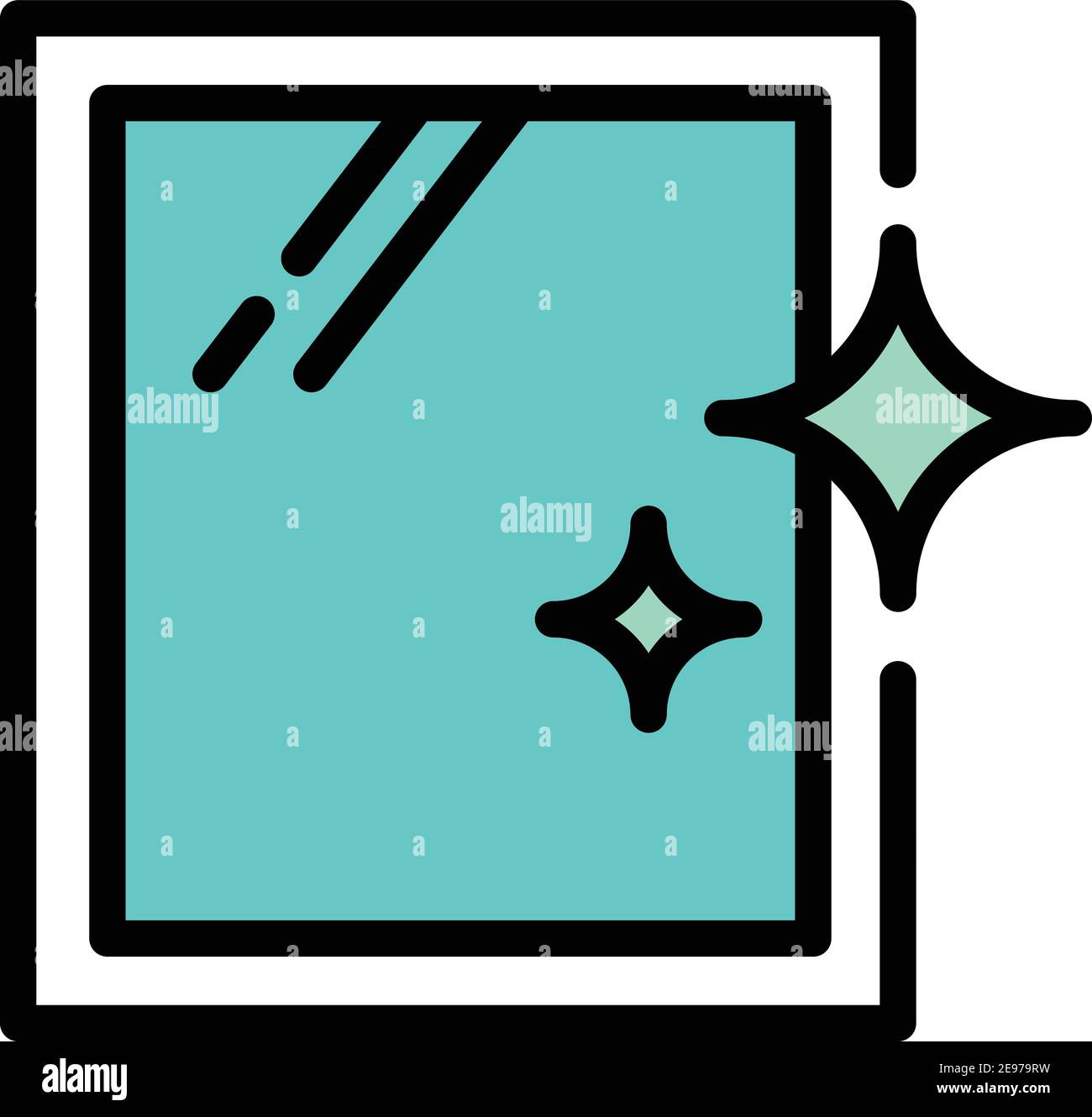 Clean window icon. Outline clean window vector icon for web design ...