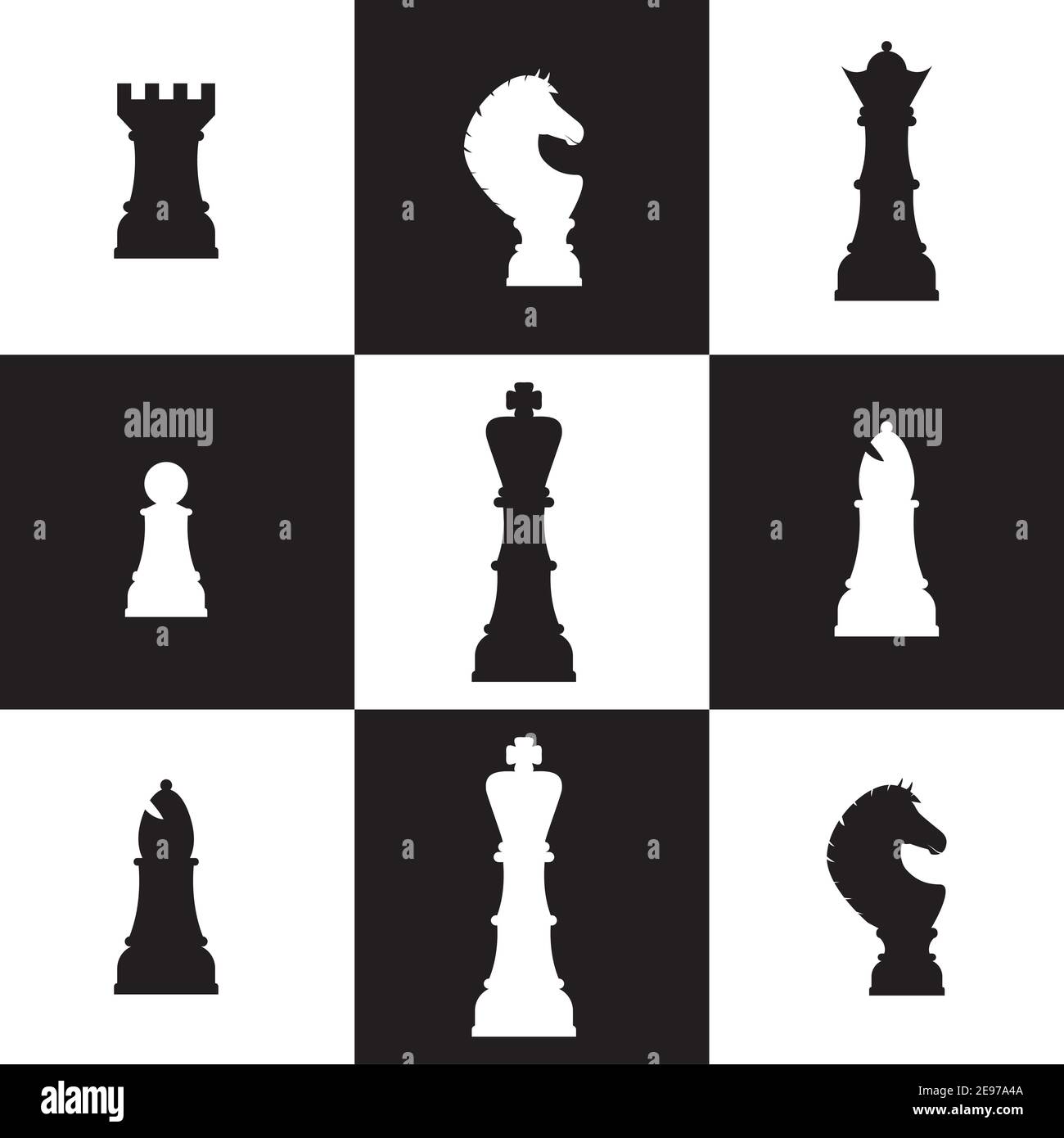 Abstract chess pieces design, sport themed illustration Stock Vector ...