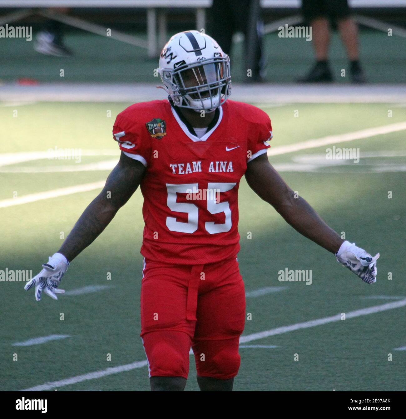 January 31, 2021 - Kansas State Jayhawks linebacker Elijah Sullivan #55 ...
