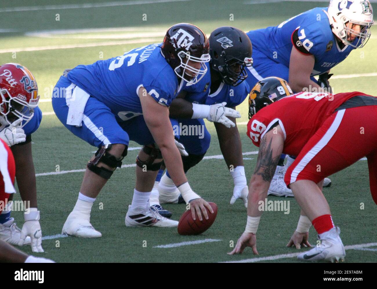 January 31, 2021 - Texas A&M Aggies offensive lineman Ryan McCollum #66 ...