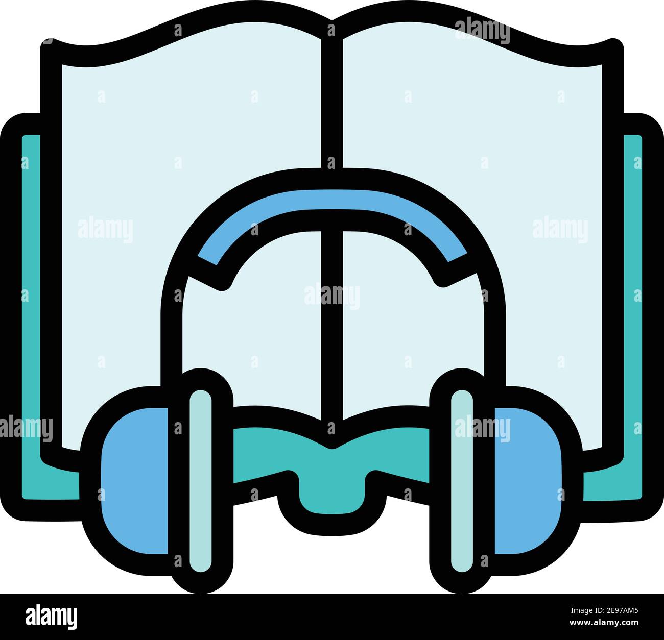 Audio book icon. Outline audio book vector icon for web design isolated ...